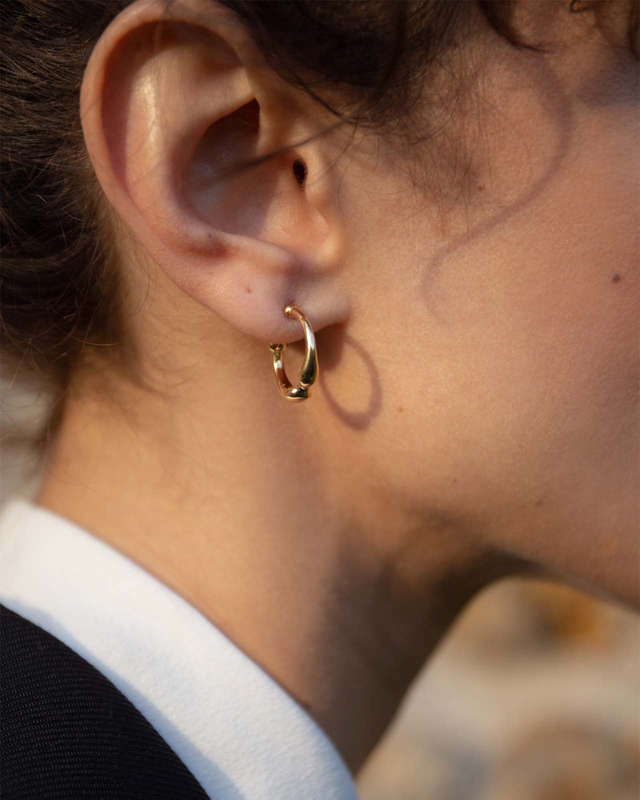 Hope Hoop Earrings In Gold Vermeil – Mara Paris